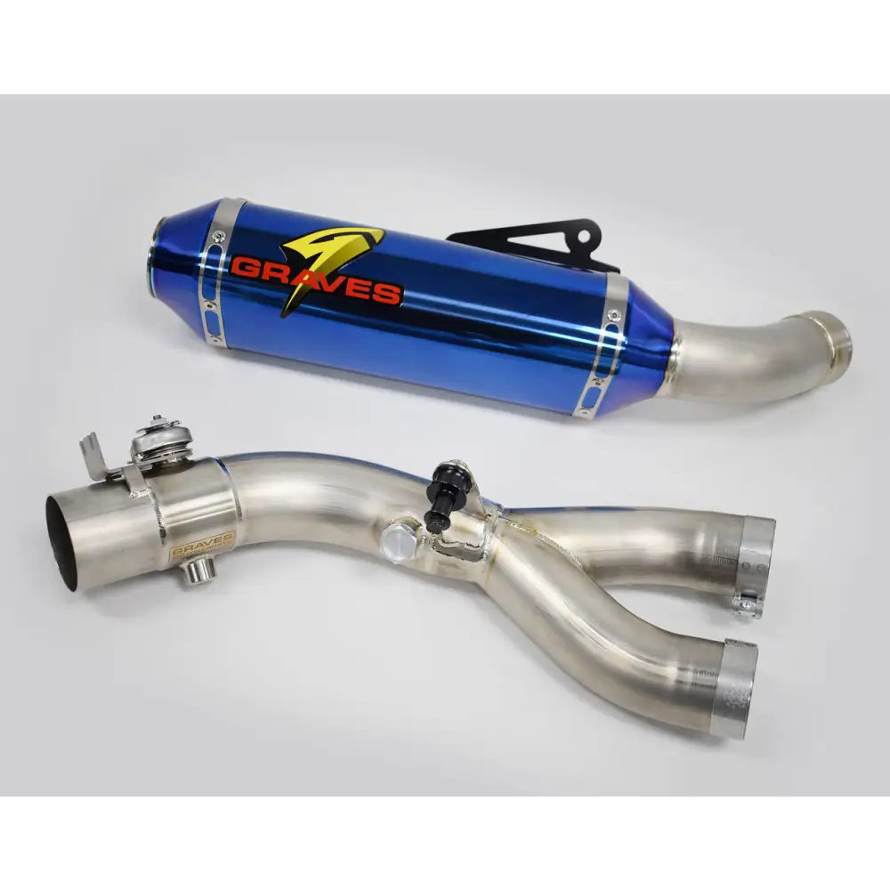 Titanium ElectricK bLUE Yamaha R1 Cat Eliminator Exhaust Valve Type-R